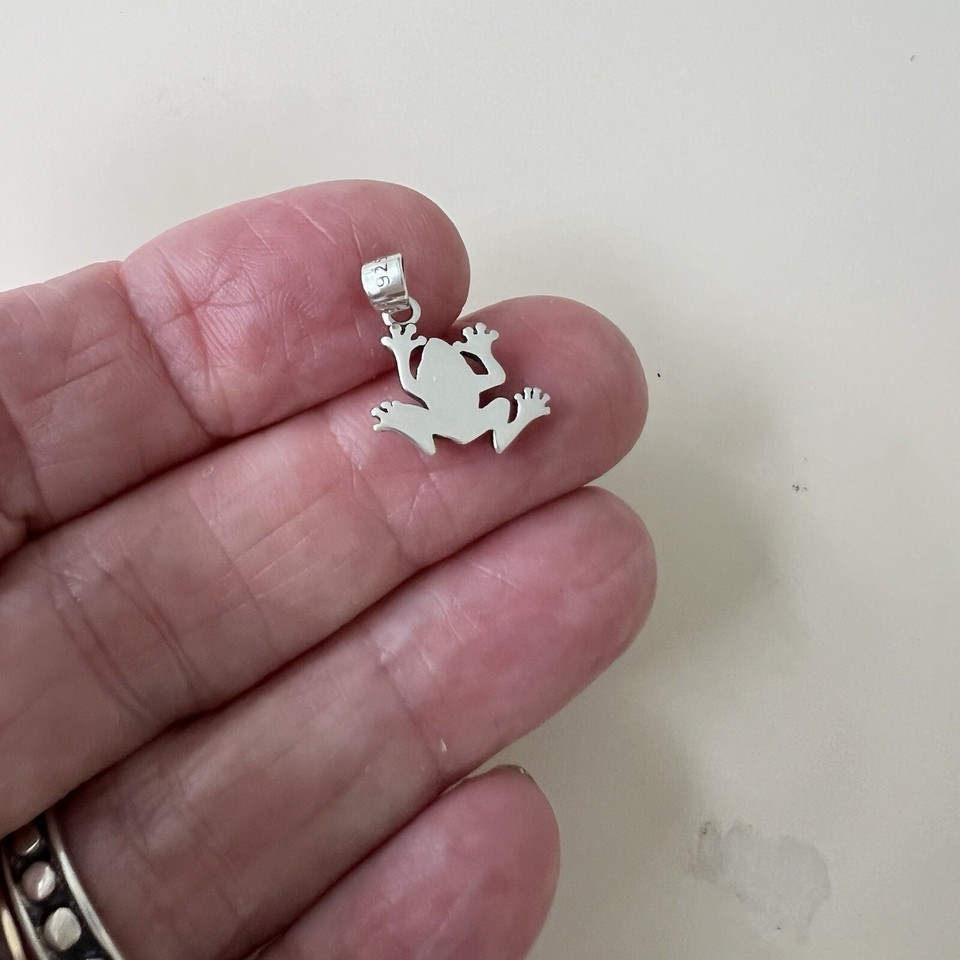 Silver Frog Charm, Tiny Sterling Frog, Nature Charm, Sterling Silver ...