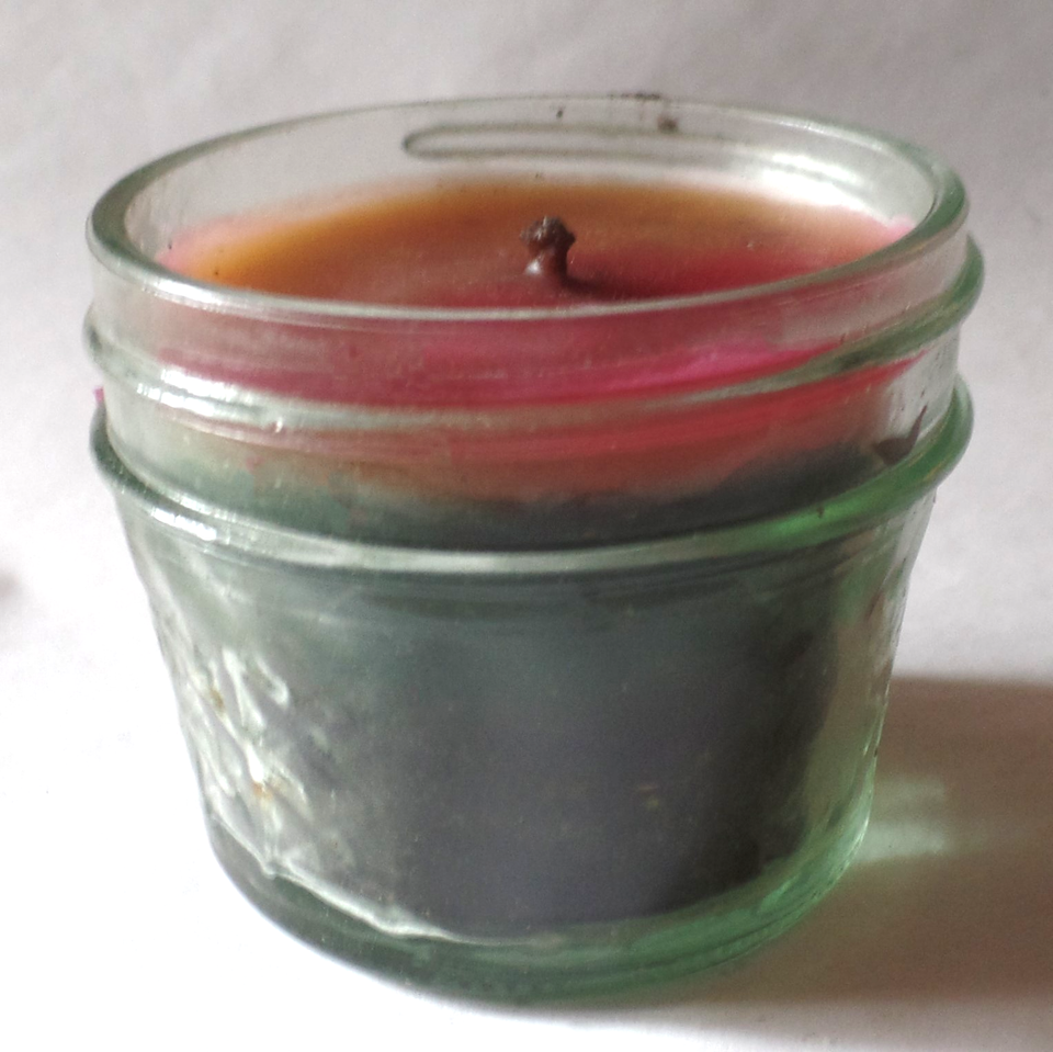 Multicolor Wax Candle in Round Translucent Glass Jar (G2) | eBay