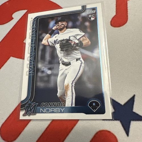 2025 Topps Baseball Series 1 Connor Norby Base Rookie Card #132 Marlins ...