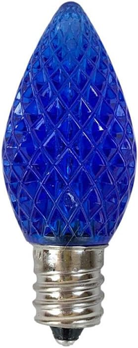 C7 Faceted Blue LED Bulb - C7 Blue Faceted Replacement Bulb ...