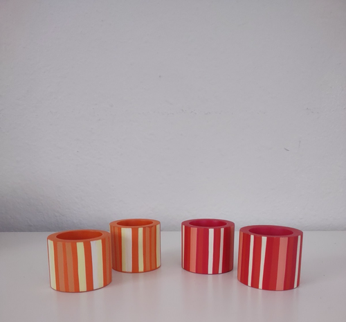 Set Of 4 Pier 1 Colorful Round Wooden Napkin Rings Kitchen Dining ...