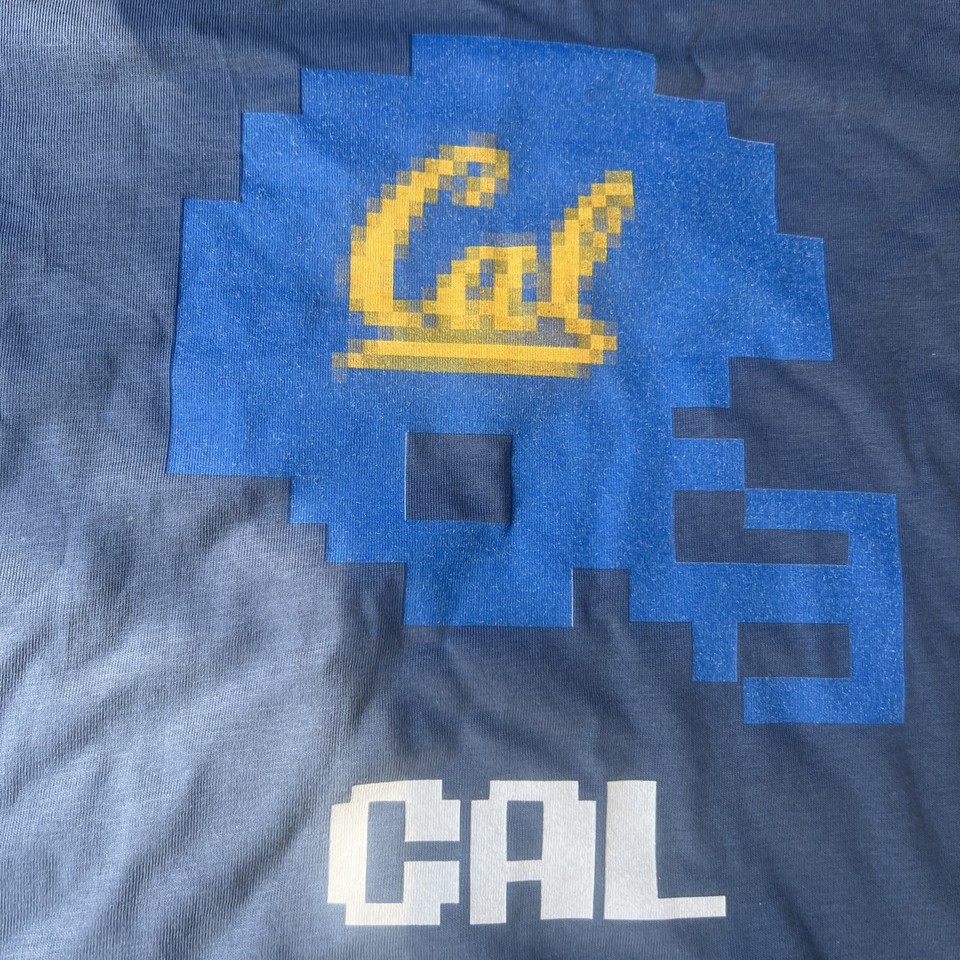 Rare UC Cal Berkeley Golden Bears Football Pixelated Logo Helmet Shirt ...