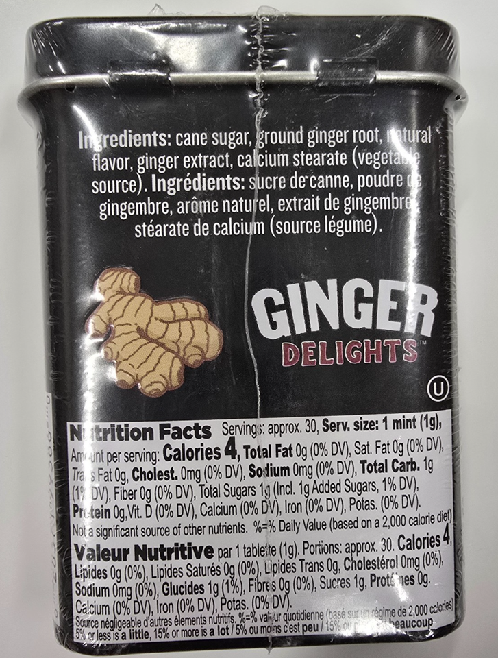 Ginger Delights Cayenne Lemon Mint (2) Pack Candy & Nostalgic Tins Free ...