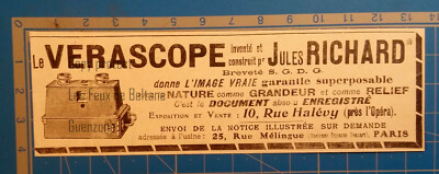 VERASCOPE JULES RICHARD publicité 1907 advert print | eBay