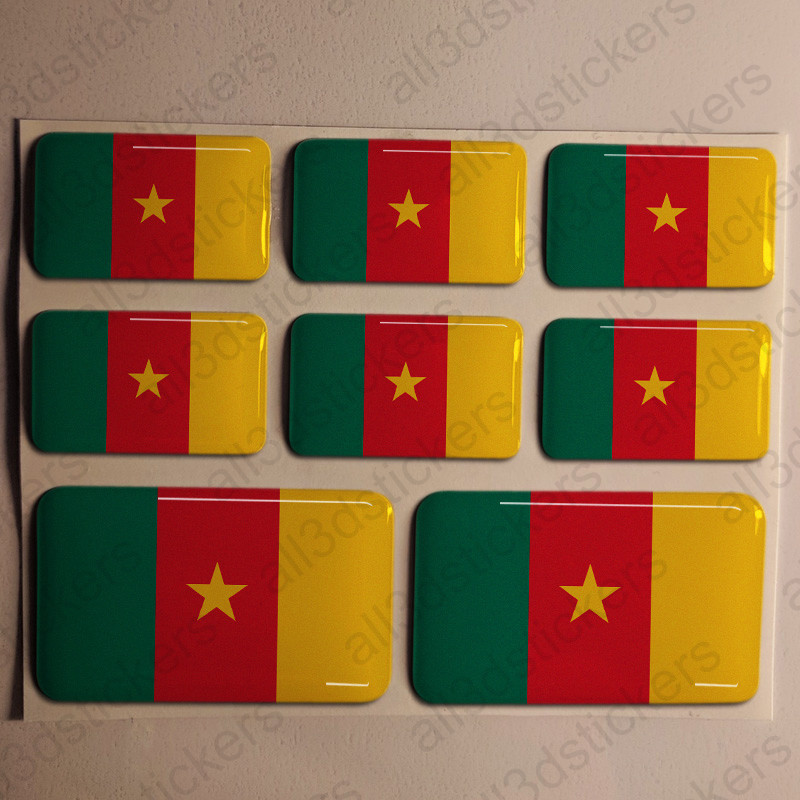 Sticker Cameroon Resin Domed Stickers Cameroon Flag 3D Vinyl Adhesive ...