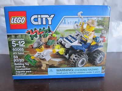LEGO City 60065 New 59 pcs ATV Police Patrol Robber Thief Snake Toy Set ...