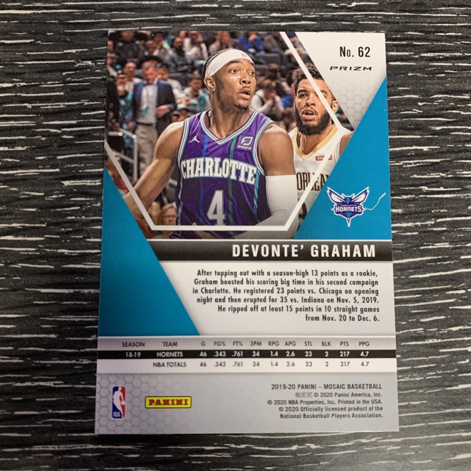 Devonte' Graham 2019-20 Panini Mosaic Silver Prizm #62 B Charlotte ...