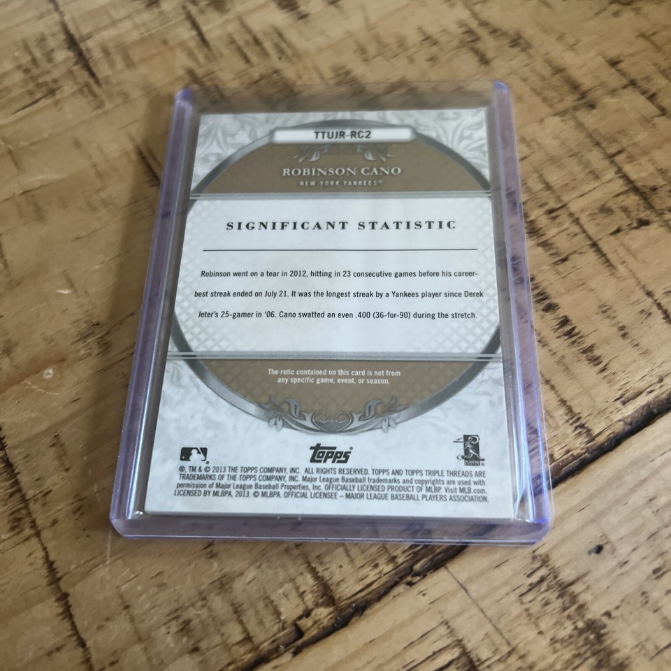 Robinson Cano 2013 Topps Triple Threads Gold Unity Jumbo Relic /9 NY ...