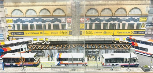 OO Gauge, 1/76 Bus Station Building backdrop, Ready Made Mcr Bee ...