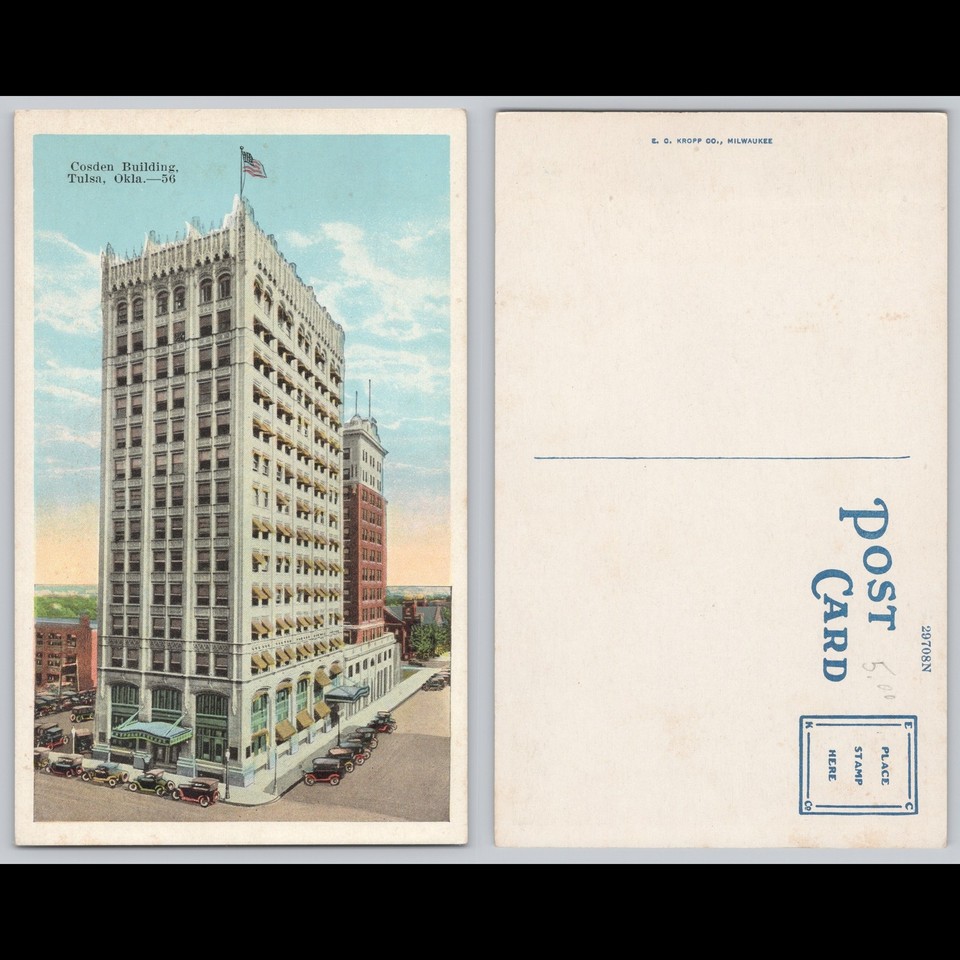 Antique Postcard Cosden Building Tulsa Oklahoma Architecture | eBay