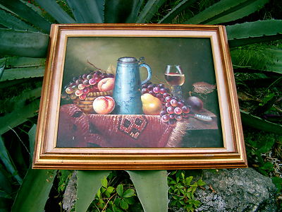 IMPRESSIONIST M AARON SIGNED ORIGINAL STILL LIFE OIL PAINTING & FRAME ...