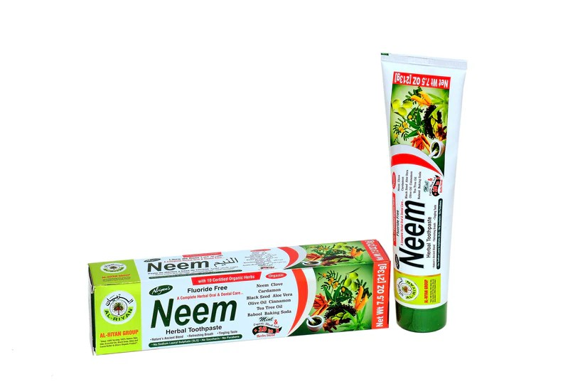 Organic Neem Herbal Toothpaste 24-Packs, Al Riyan—Fluoride-Free 10-in-1 ...