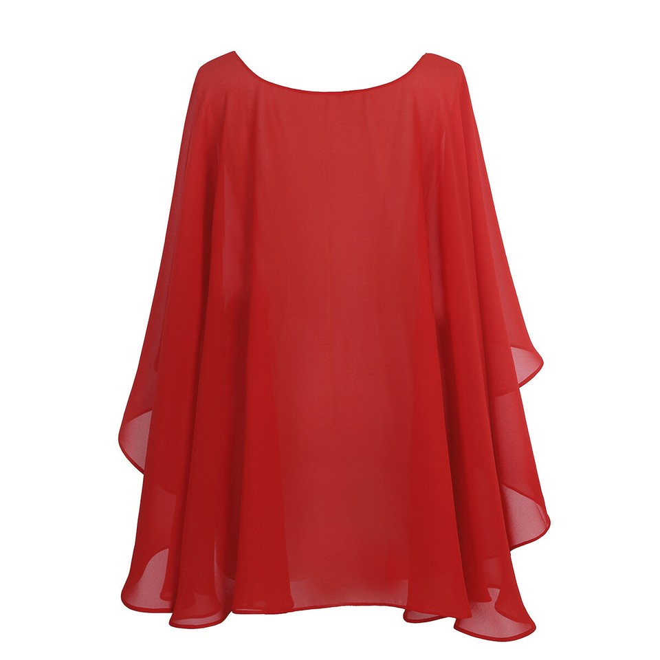 Womens Capes Capelets Chiffon High Low Shawls and Wraps Shrug Formal ...
