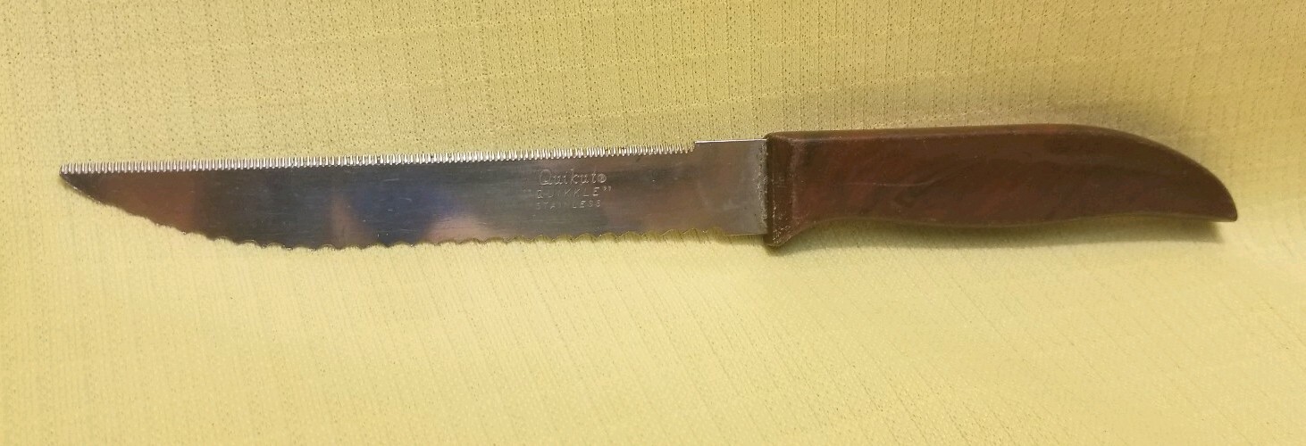 Quikut Quikkle Stainless 4.75-Inch Serrated Blade Steak Knife Brown ...