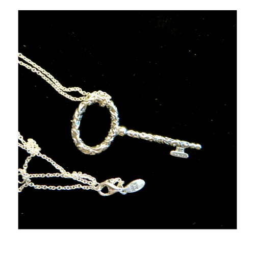 Pandora Regal Key Sterling Silver Necklace 12" Drop 397676 | eBay
