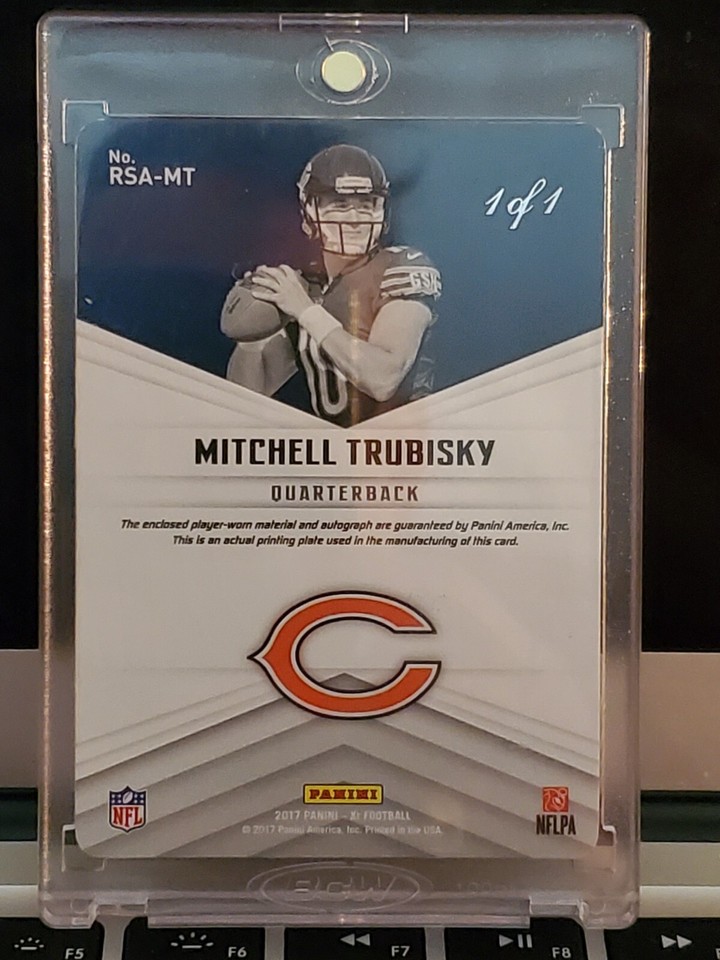 Mitch Trubisky 1/1 Autographed Rookie 2017 panani printing plate | eBay