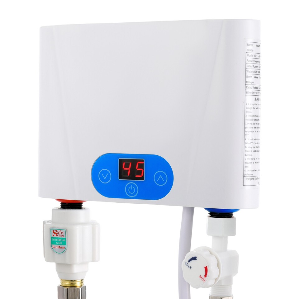 Electric Tankless Water Heater Endless Hot Water Instant Mini Smart ...