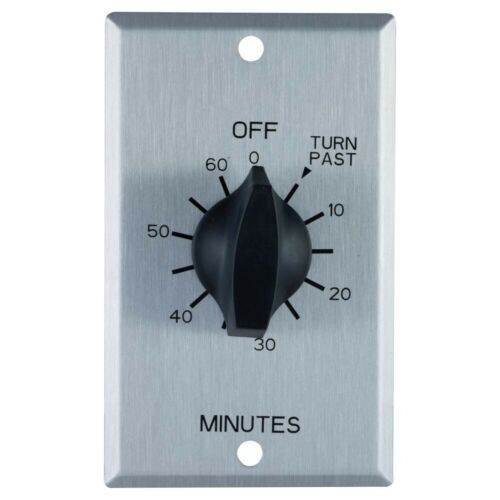 Defiant 20 Amp 60-Minute In-Wall Spring Wound Timer Switch Stainless ...