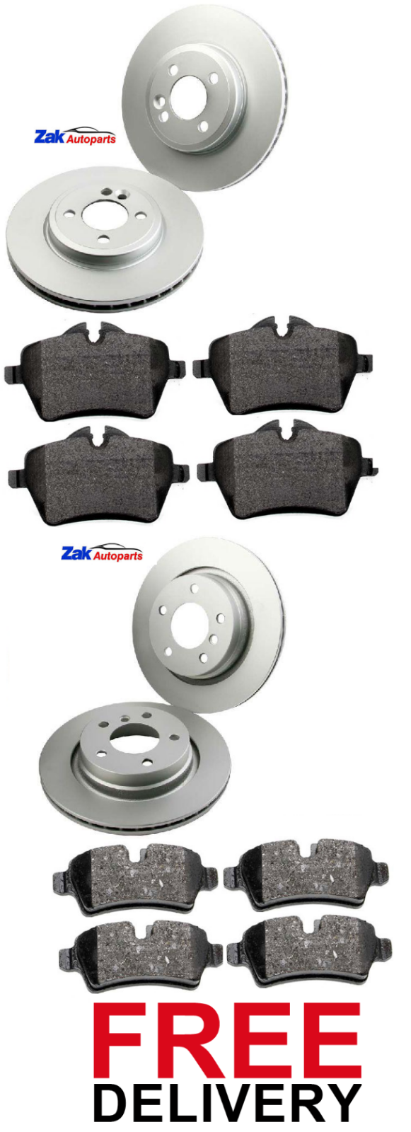 FOR MINI R56 ONE COOPER 1.6 D (2006-2013) FRONT & REAR BRAKE DISCS ...