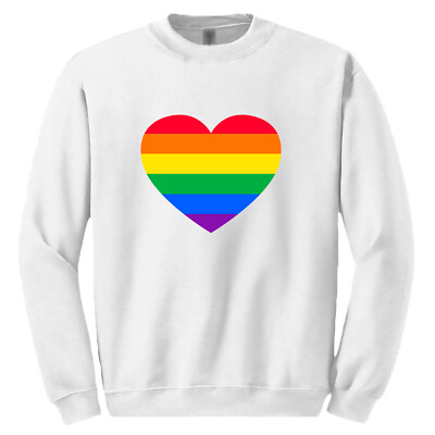 LGBTQ Colourful Rainbow Gay Pride Love Heart Mens Sweater Jumper ...