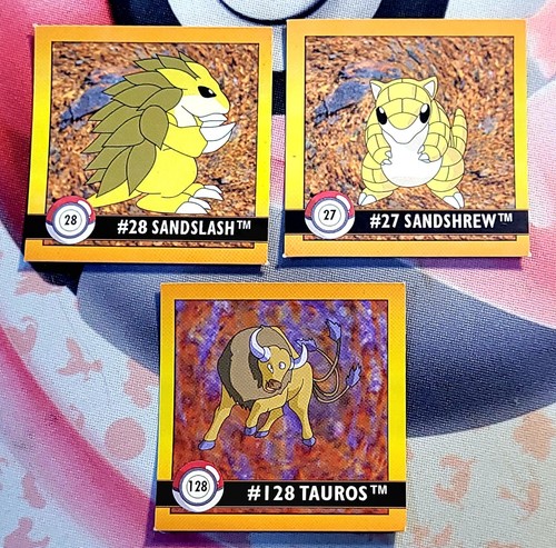 Pokemon 1999 Artbox Stickers Sandshrew Sandslash Tauros | eBay
