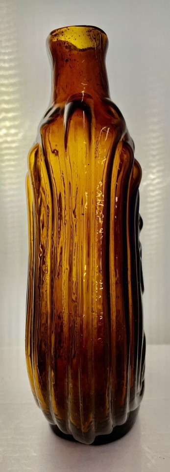 VERY NICE Amber Open PONTIL SCROLL FLASK PINT 1850'S ERA Very CLEAN | eBay