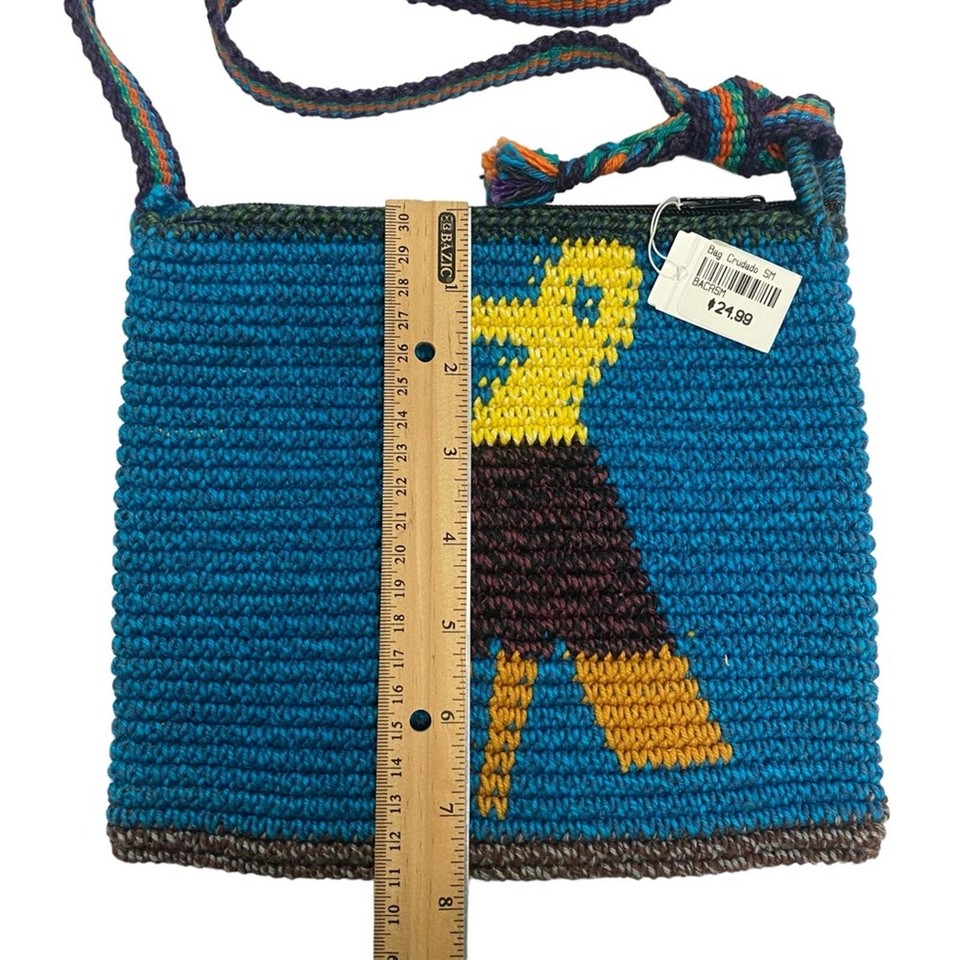 Y2K Crochet Blue Yellow Bird Sling Body Bag | eBay