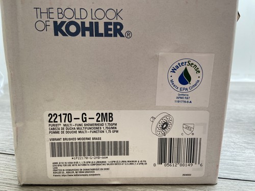 New Kohler 22170-G-2MB Purist Multi-Function Showerhead | eBay