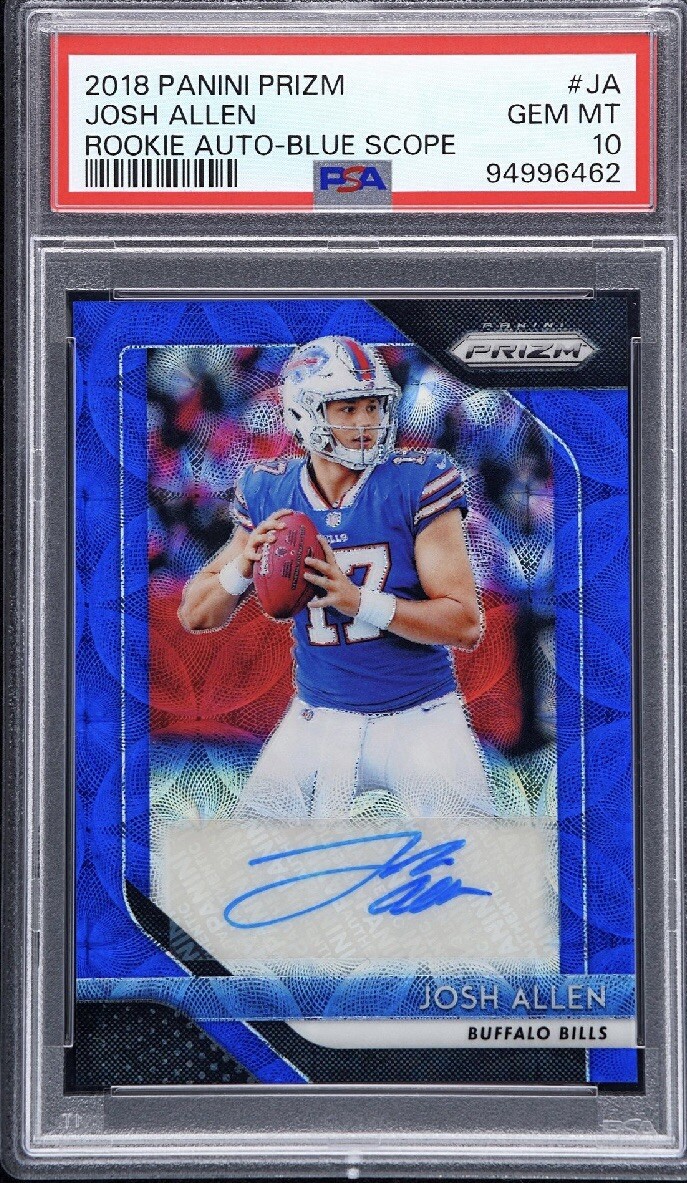 2018 Panini Prizm Josh Allen Rookie Auto Blue Scope Color Match 84/99 ...