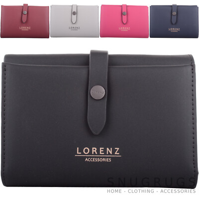 Ladies Womens Medium Notebook Style Smooth PU RFID Money Coin Credit ...