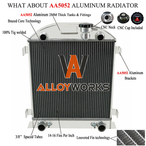 4 Core Aluminum Radiator fits 1930 1931 Chevy V8 Fit Ford Model A&Model ...