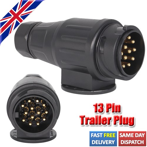 12 V 13 Pin Trailer Plug Tow Bar Caravans Socket Electrical Connector ...