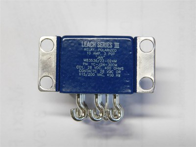 1 Leach Esterline M83536/22-024M / YC-J2N-300M 28V Coil 3PDT 10A ...