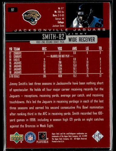 1999 Upper Deck #97 Jimmy Smith Jacksonville Jaguars 1 | eBay