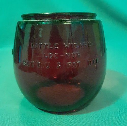 Ruby Red Little Wizard Dietz Lantern LOC NOB Globe H 12 Vintage 3 3/4 ...