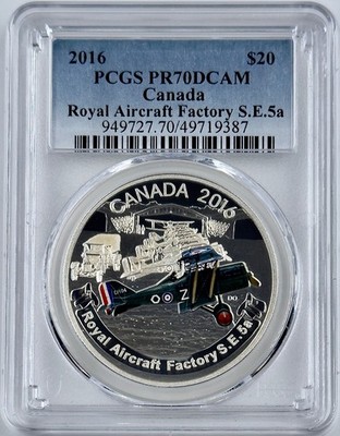 2016 Canada $20 Royal Aircraft Factory S.E.5a 1st World War Coin PCGS ...