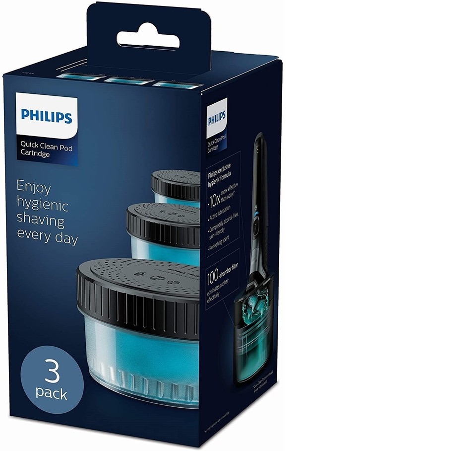 Philips Electric Shaver Quick Clean Pod Cartridge 3 Pack Cleaning ...