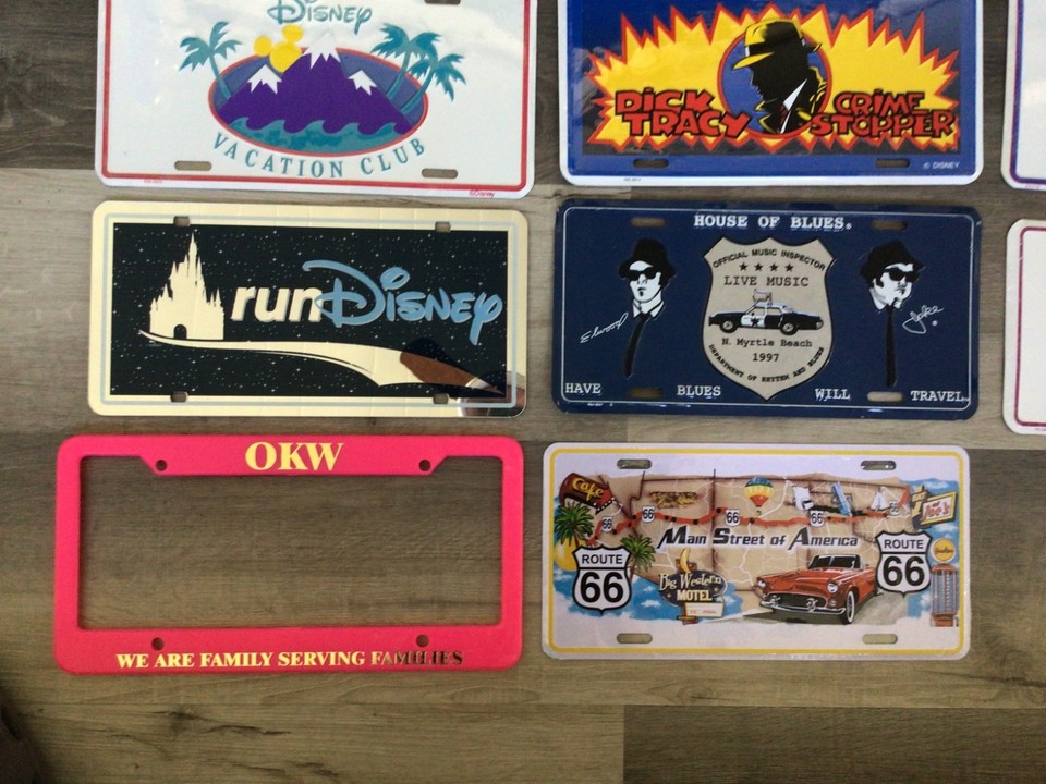 WALT DISNEY WORLD LICENSE PLATE SIGN PROP VINTAGE SET 14 different | eBay