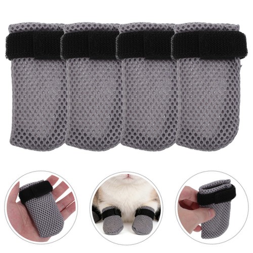4 Pcs Anti-scratch Socks for Cats Booties Dogs Pet Shoes Kitten Foot ...