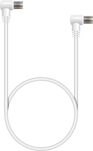 Right Angled Coaxial Plug to Right Angled Coaxial Plug White Lead ...