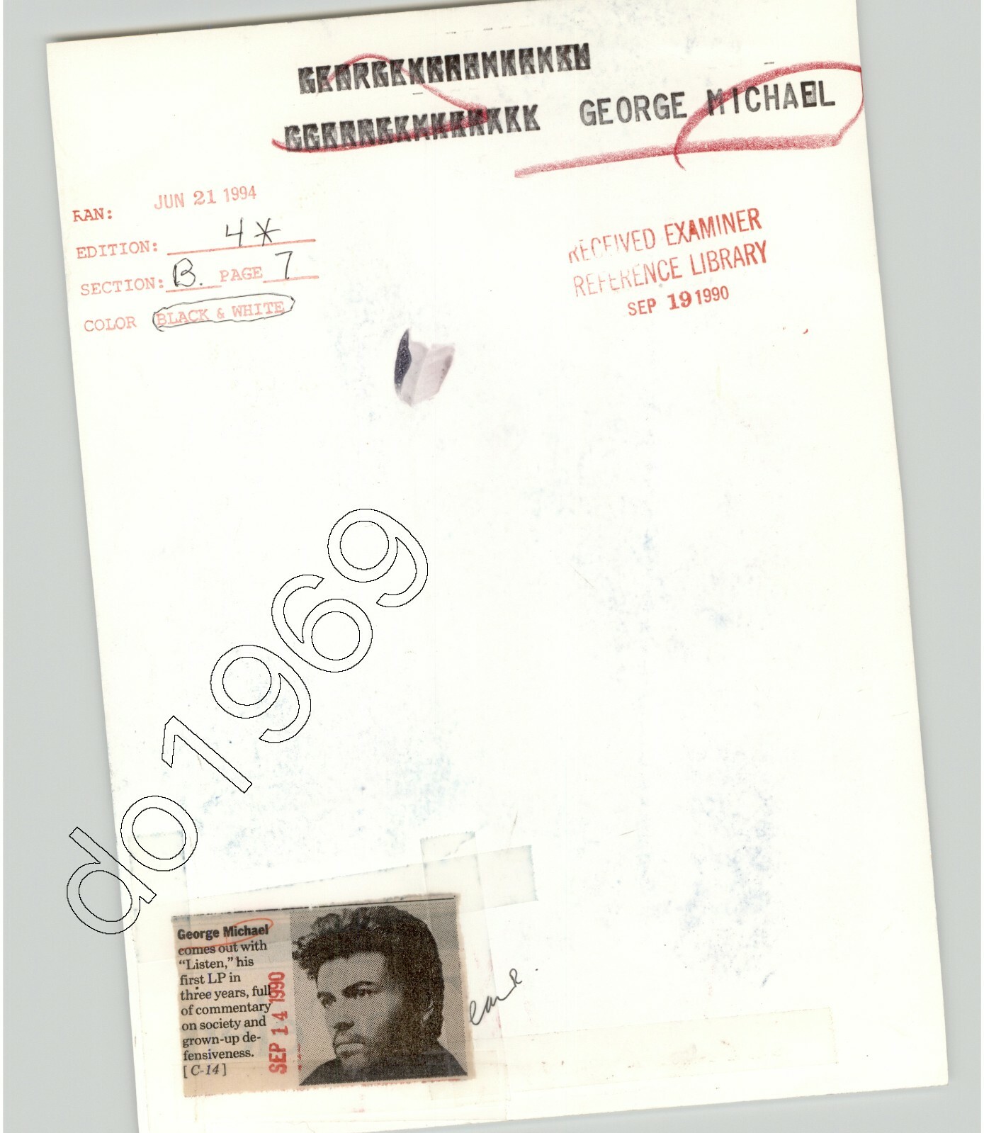 British Singer Legend GEORGE MICHAEL Studio Headshot 1990 MUSICIAN ...