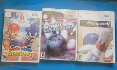 3 Nintendo Wii Games: Mario & Sonic Olympics, AMF Bowling, Brunswick ...