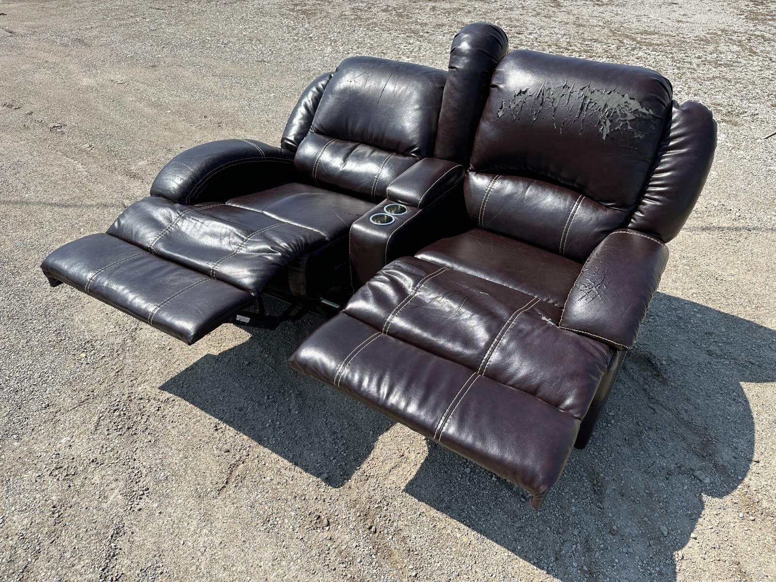 Lippert 66" Reclining SOFA Chaise Theatre Seating Brown Couch bed RV ...