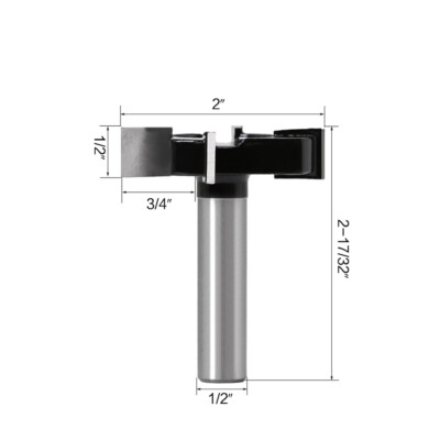 1pcs 1/2" Shank 4 Edge T-Type Slotting Router Bits Woodworking Cutter ...