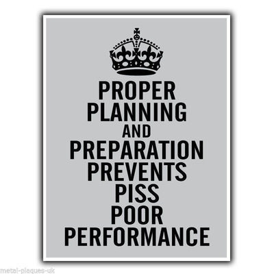 Proper Planning and Preparation 7 Ps Military Quote METAL SIGN PLAQUE ...