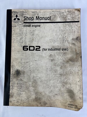 Mitsubishi 6D2 Shop Manual for Engine #144531- 6D22, 6D22, 6D22-T, 6D22 ...