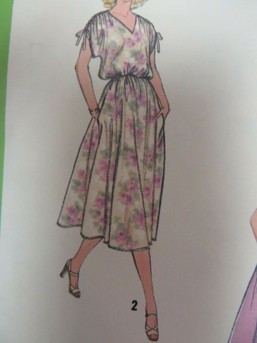 Vtg Simplicity 8893 DRESS w/ DRAWSTRING SHOULDER CASINGS Sewing Pattern ...