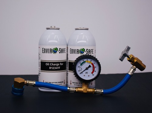 R1234YF OIL-CHARGE, Systems 2 Cans, Brass Gauge | eBay