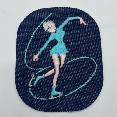 Denim Ice Skater Figure Skater Patch 3.75" Ice Skates | eBay