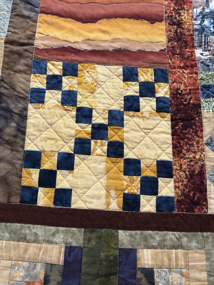 OMG! Vintage Style Handmade Sampler Patchwork Quilt 54x87 #587 | eBay